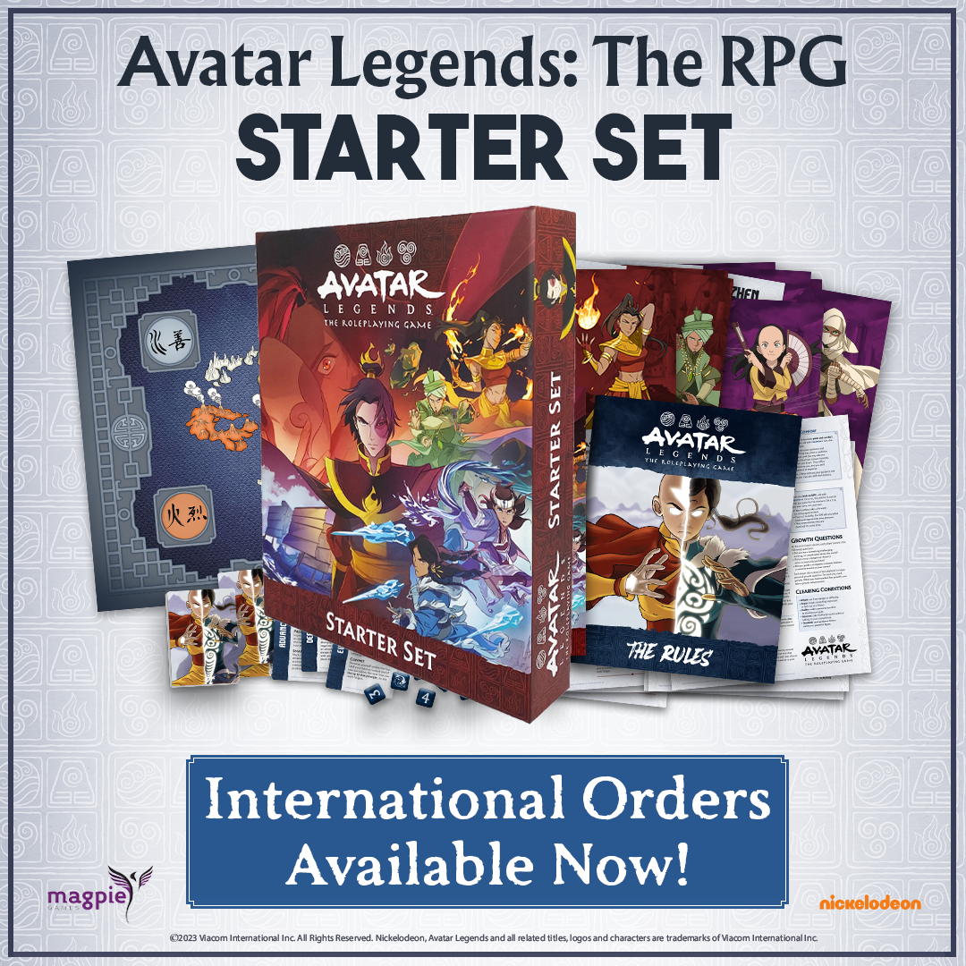 Avatar Legends: The RPG Starter Set Available Internationally! – Magpie Games